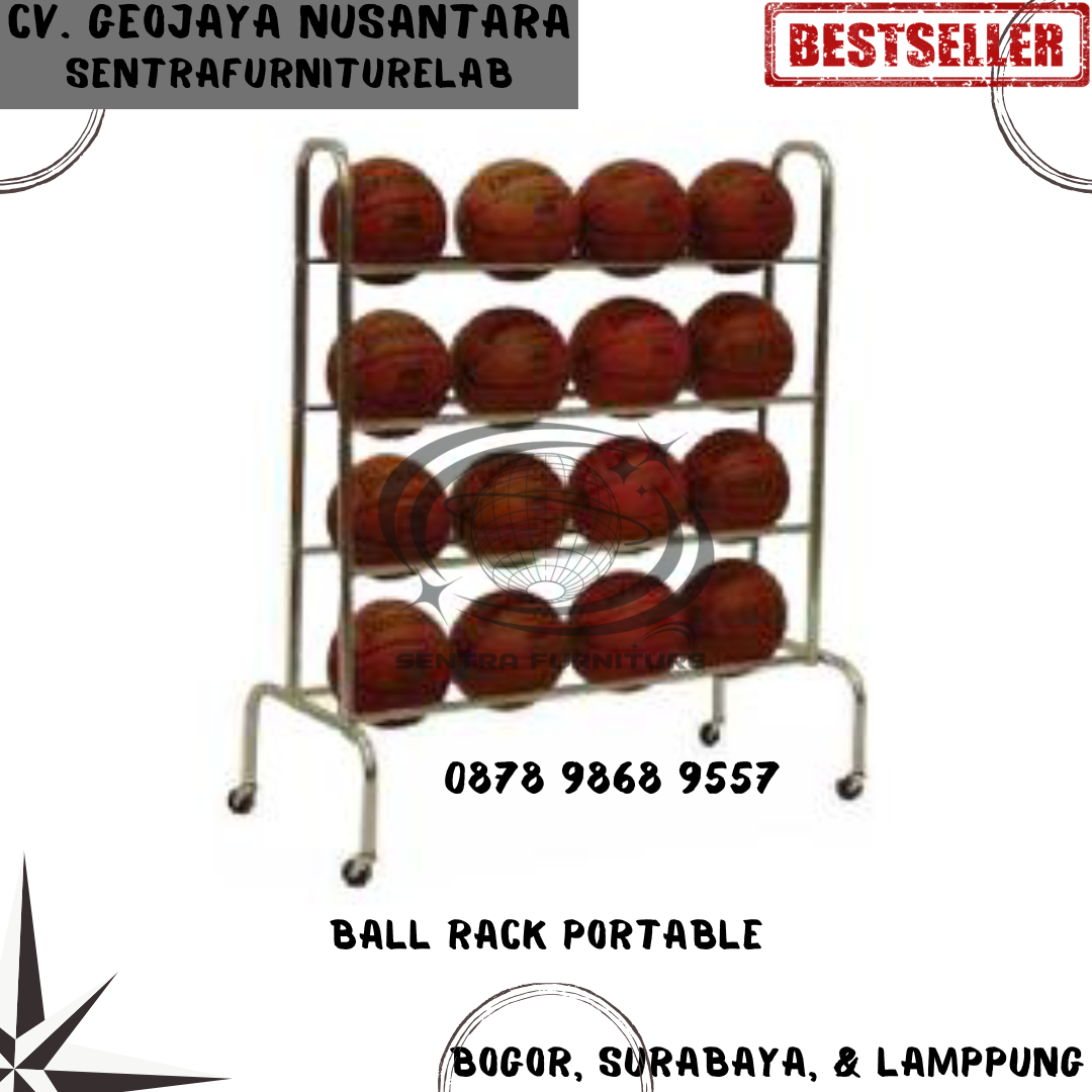 Ball Rack Portable, Rak Bola, Stainless Steel | Sentra Furniture